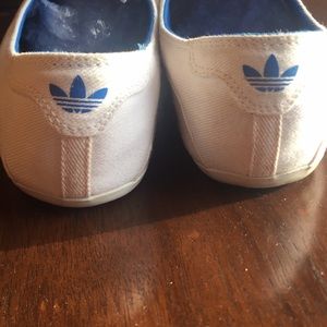 adidas | Shoes | Adidas White Blue Originals Canvas Shoes Size 8 | Poshmark